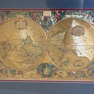 Wall Decor | Vintage Framed World Map | Poshmark